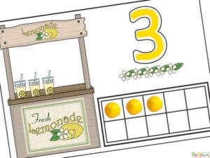 🍋 Lemonade Stand Activity for Preschoolers - Playdough Counting to Ten