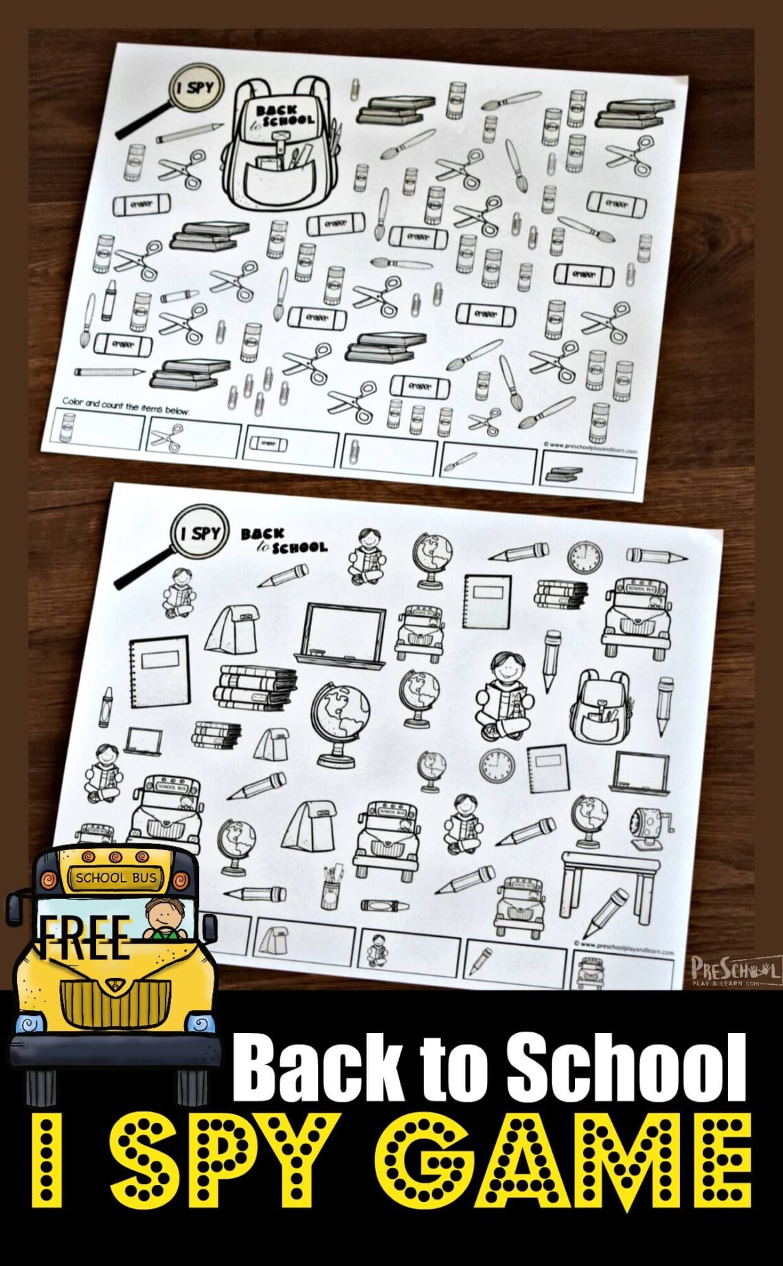 FREE Printable School Supplies Tracing Worksheet