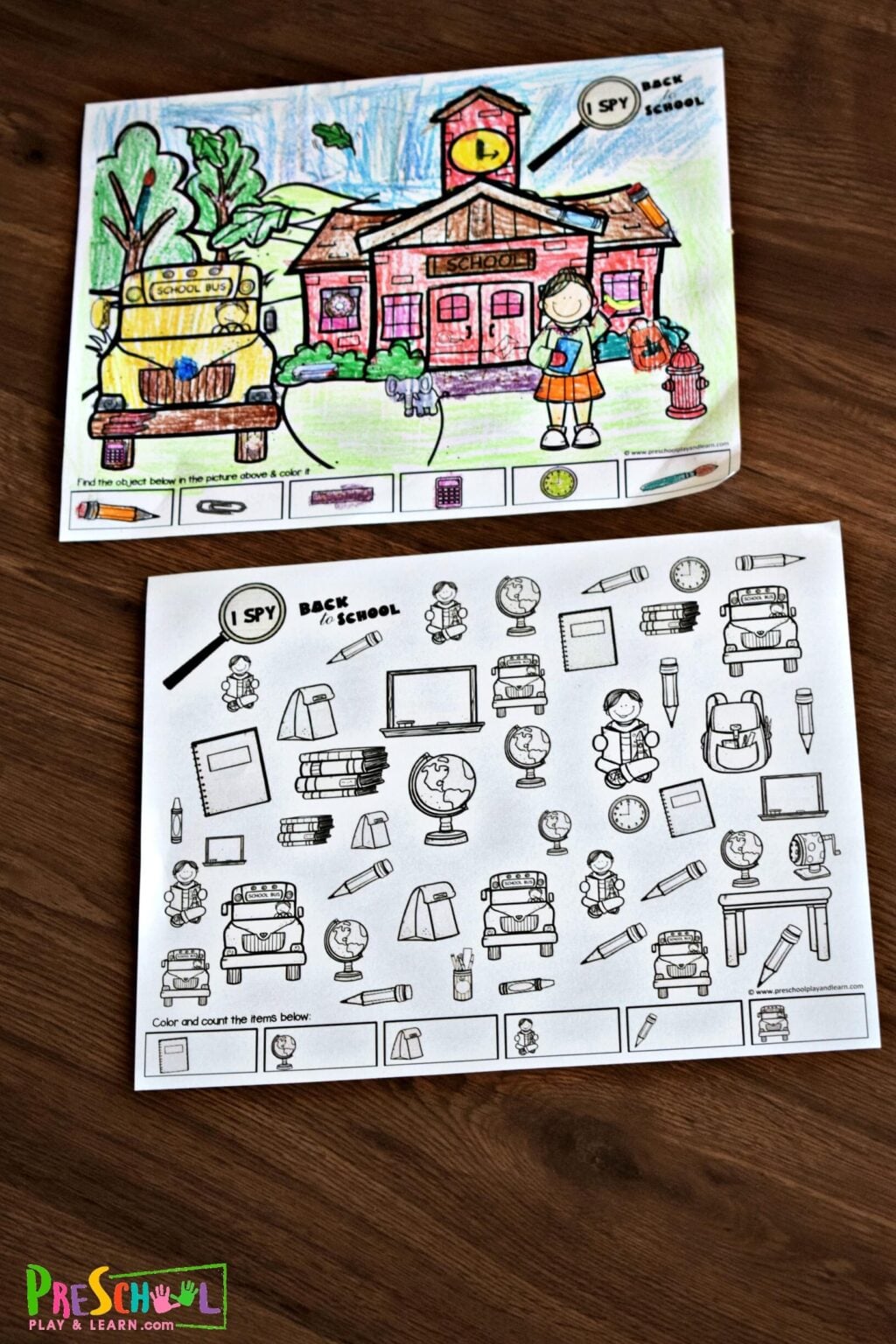 FREE Printable I Spy Back to School Worksheets