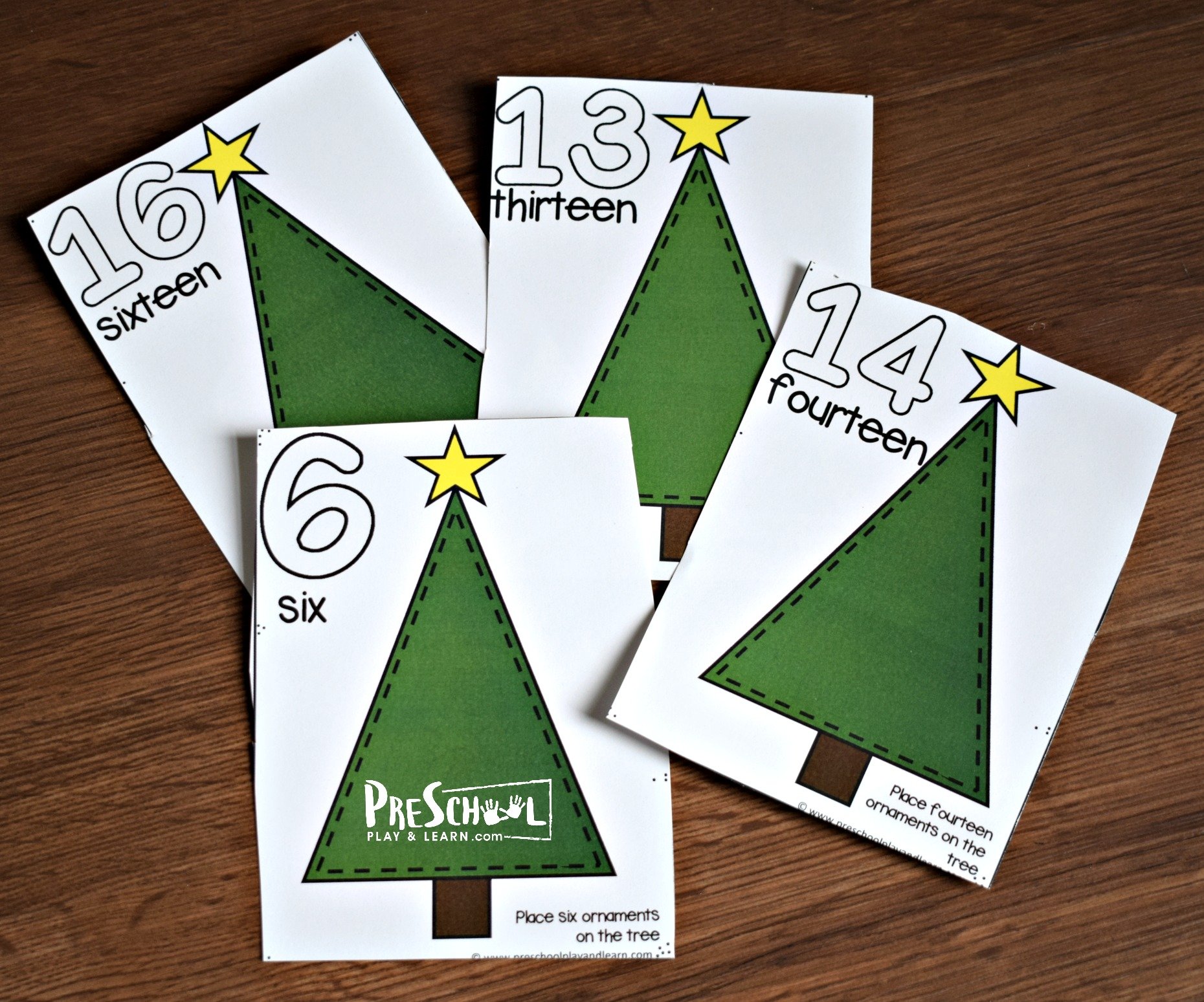 🎄 FREE Printable Count to 20 Christmas Tree Playdough Mats