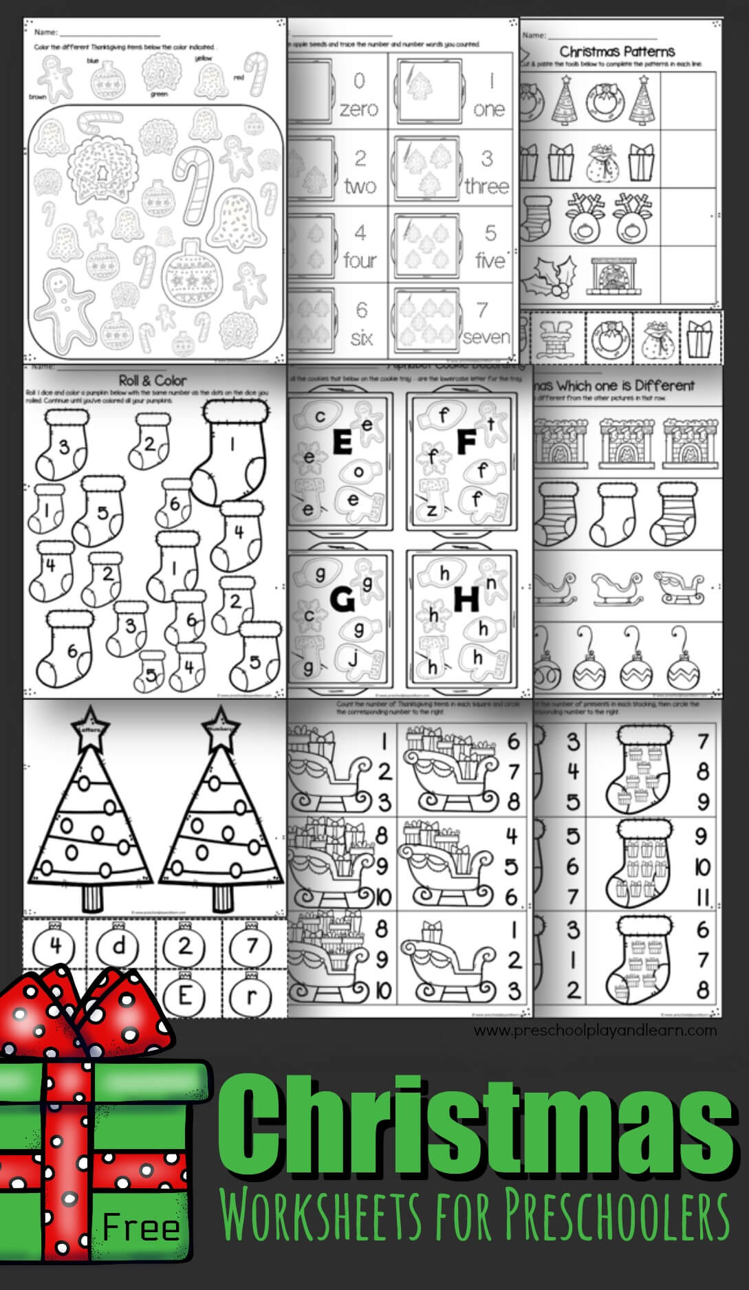 ? FREE Christmas Worksheets for Preschool