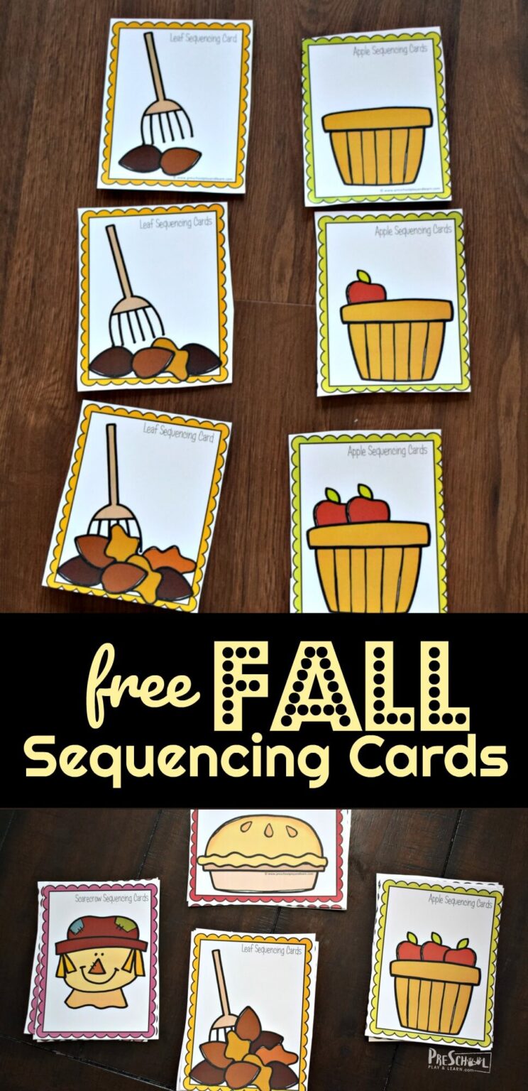 🍂 FREE Printable Fall Sequencing Cards Activity for Preschoolers