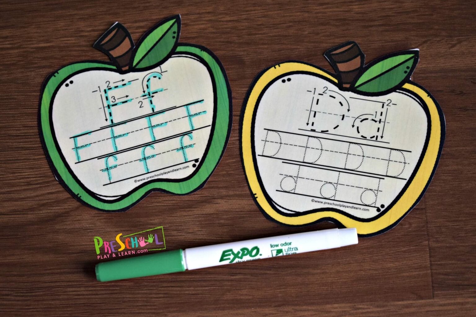 Free Printable Traceable Alphabet Apple Cards