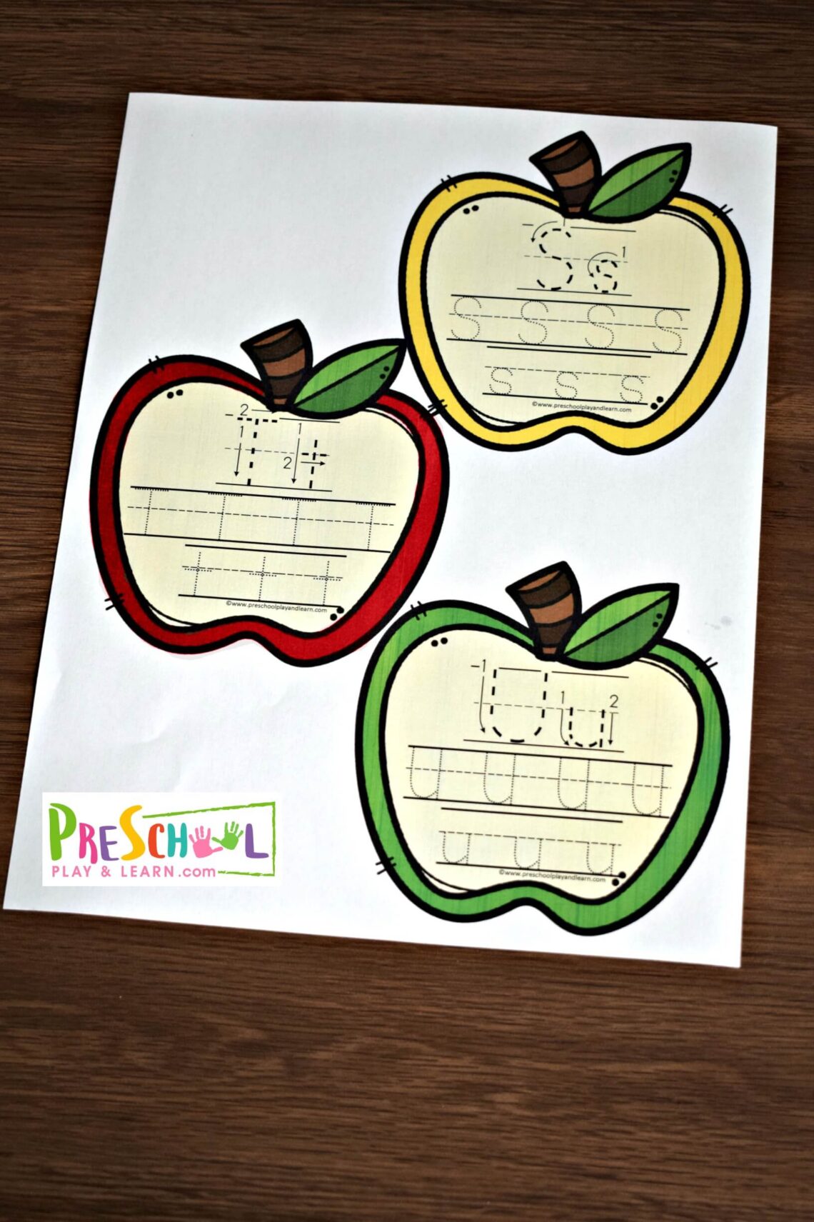 Free Printable Traceable Alphabet Apple Cards