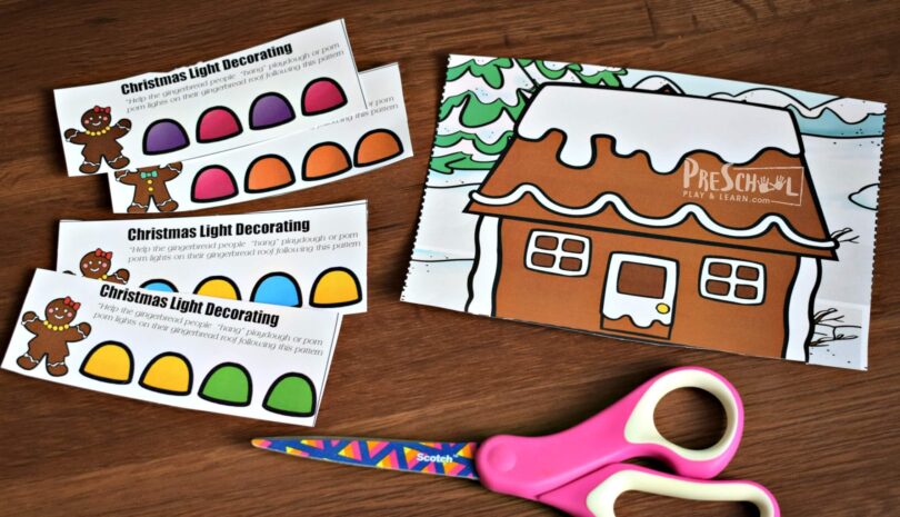 🎄 Patterns with Christmas Lights - FREE Printable Math Activities