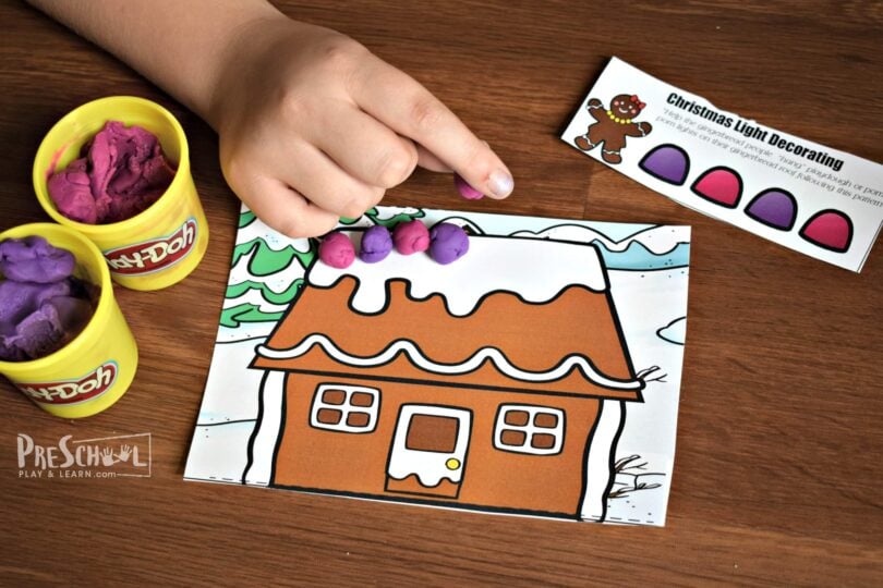 🎄 Patterns with Christmas Lights - FREE Printable Math Activities