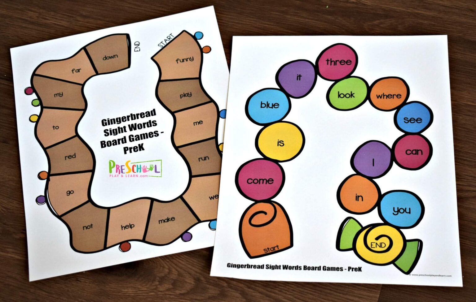 🎄 FREE Printable Christmas Sight Word Games for Preschoolers