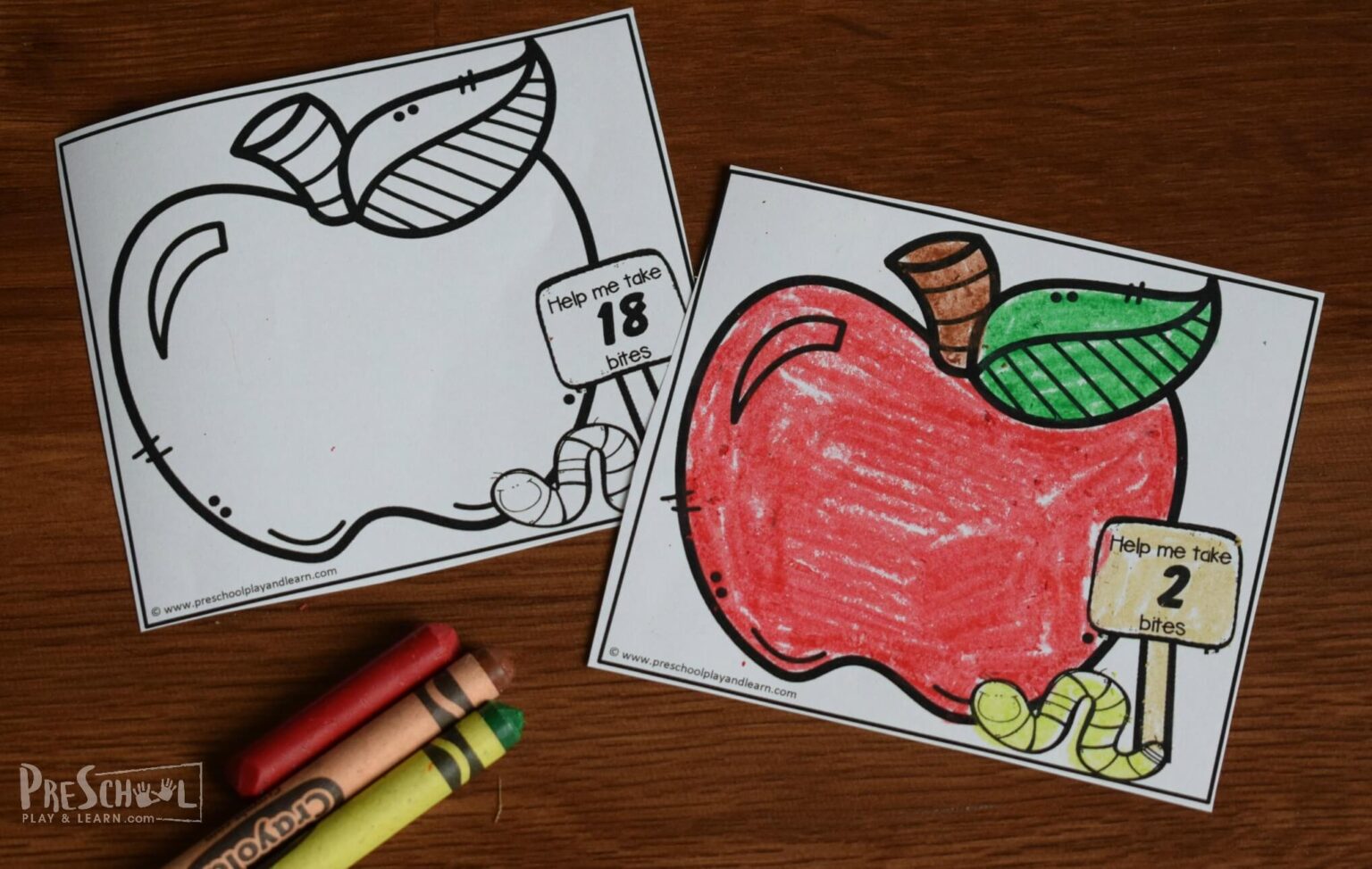 🍎 Count to 20 Hole Punching Apple Munching Printable Activity
