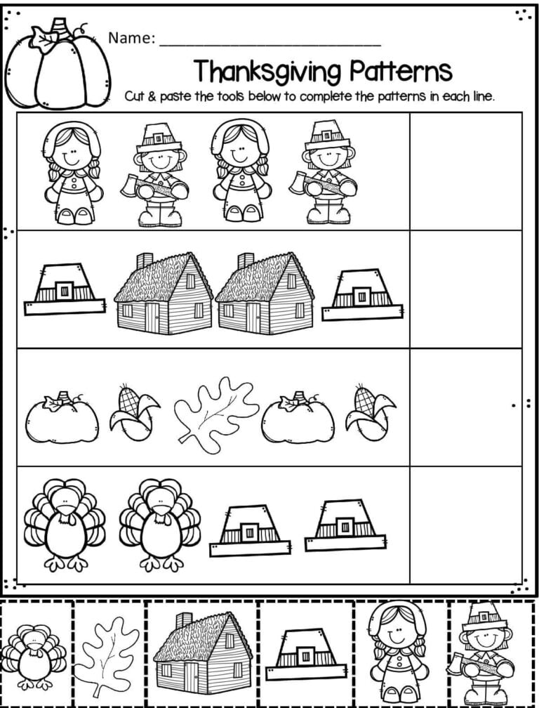🦃 FREE Printable Thanksgiving Worksheets for Preschool