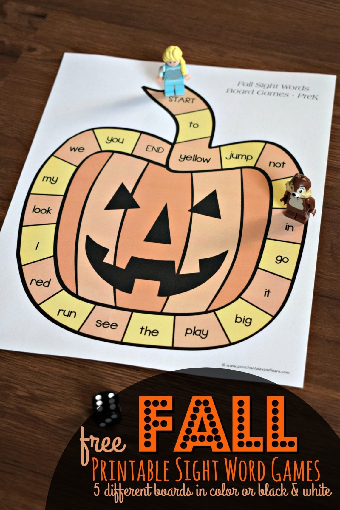 🍁 FREE Printable Fall Sight Word Games