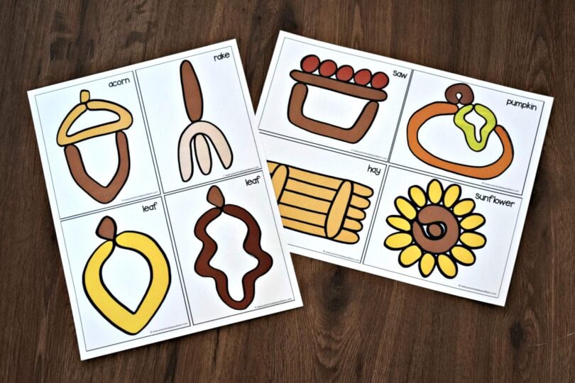🍂 FREE Printable Fall Playdough Mats Activity