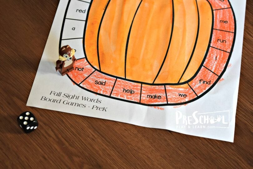 🍁 FREE Printable Fall Sight Word Games