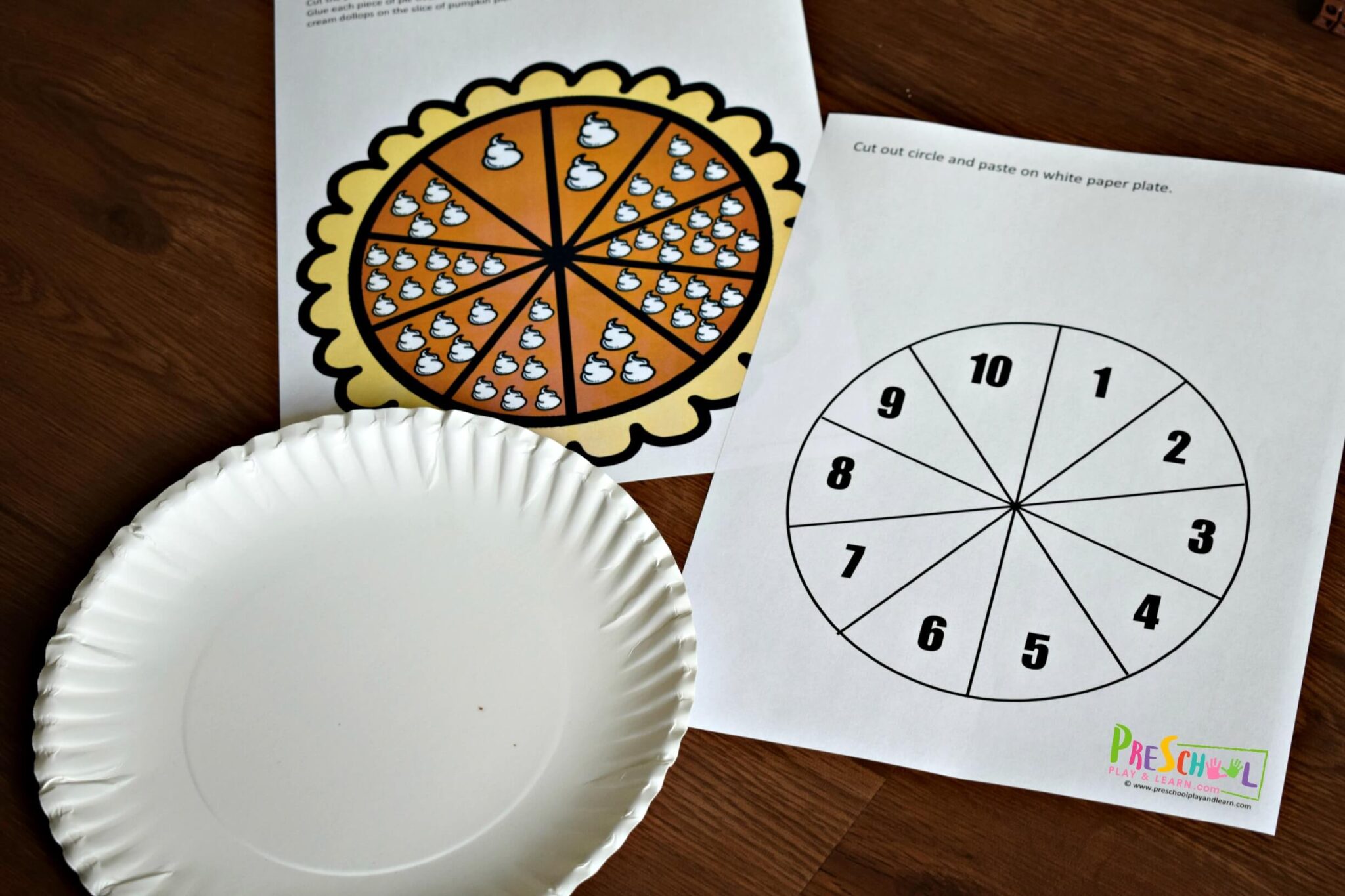 Pumpkin Pie Counting Craft - Free Printable Template