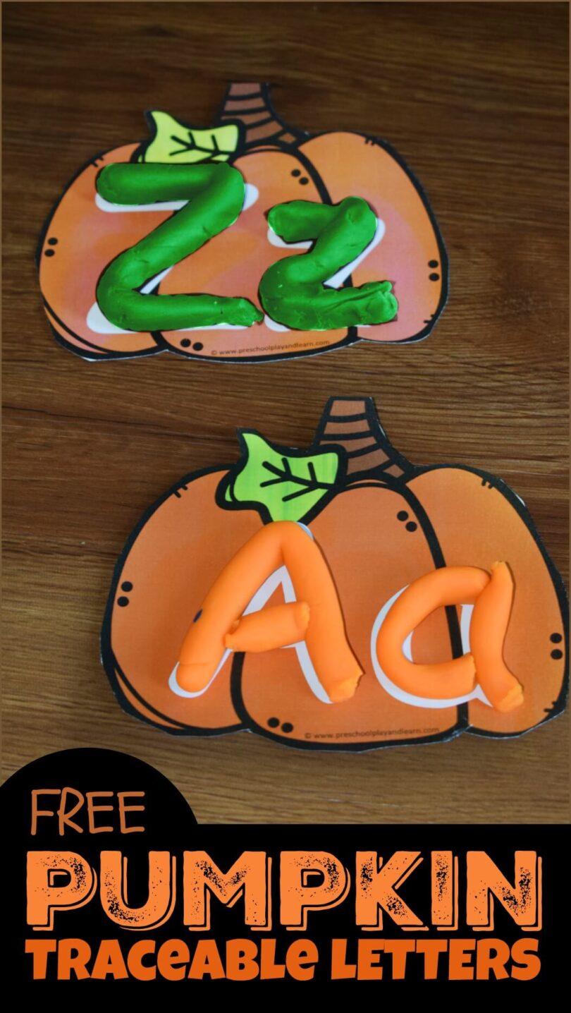 FREE Printable Pumpkin Shapes Playdough Mats Activity for Preschoolers