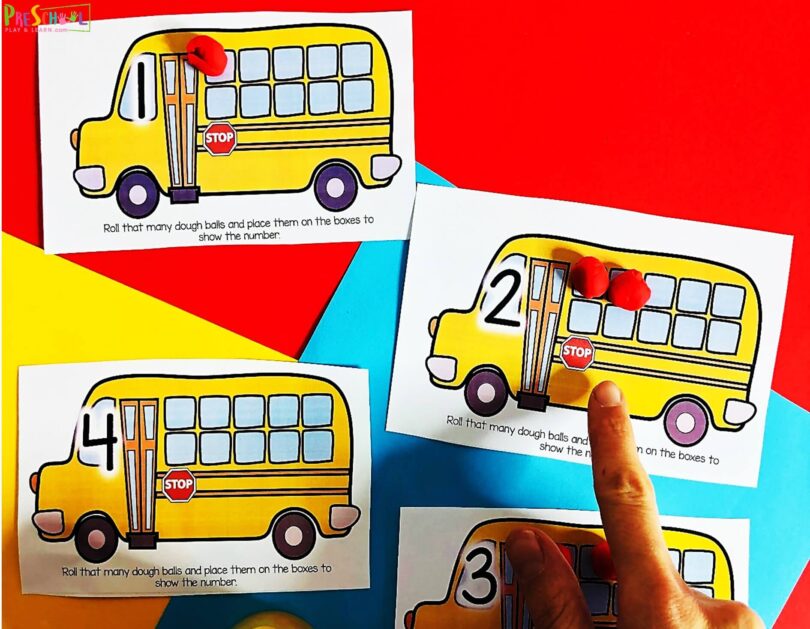 FREE Printable Bus Counting Mats - Back to School Activity