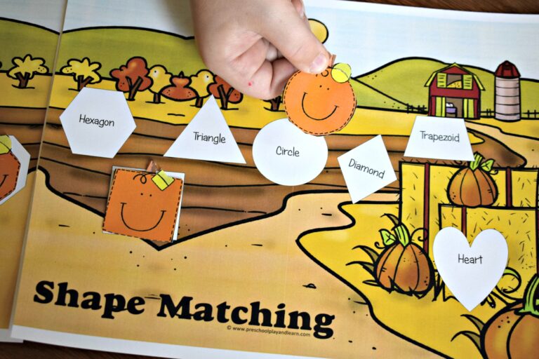 FREE Printable Pumpkin Shape Games for Preschoolers