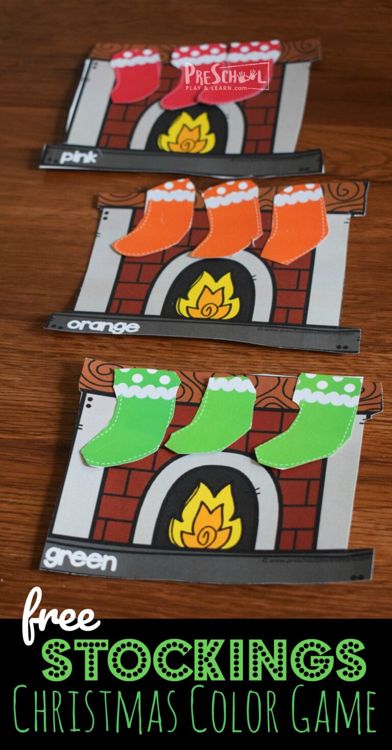 Christmas Math Games for Preschoolers- Matching Color Game