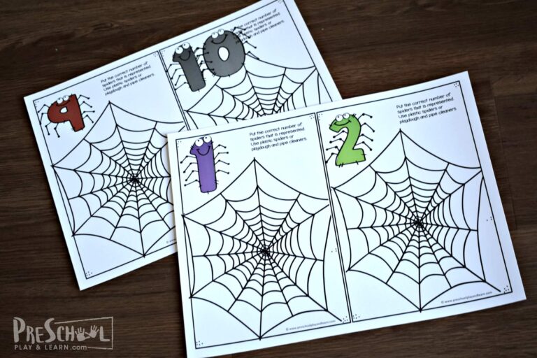 🕷 Spider Counting Activities for Preschoolers (Free Printable)