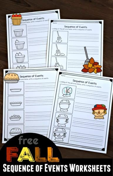 🍂 FREE Printable Fall Sequencing Cards Activity for Preschoolers