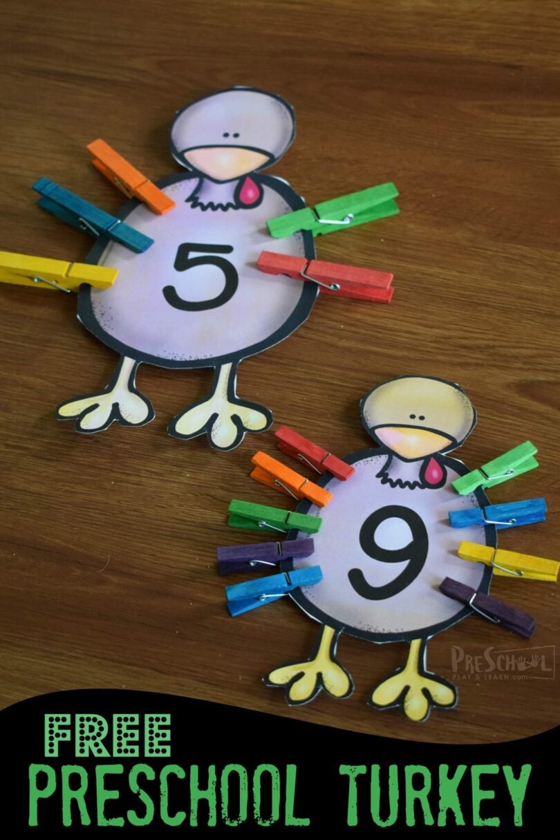🦃 FREE Printable Thanksgiving Playdough Mats Activity