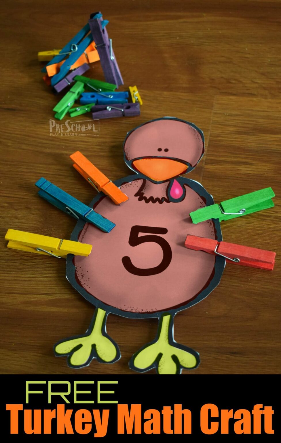 🦃 Fun, Hands-on Turkey Math Craft - Free Printable Template