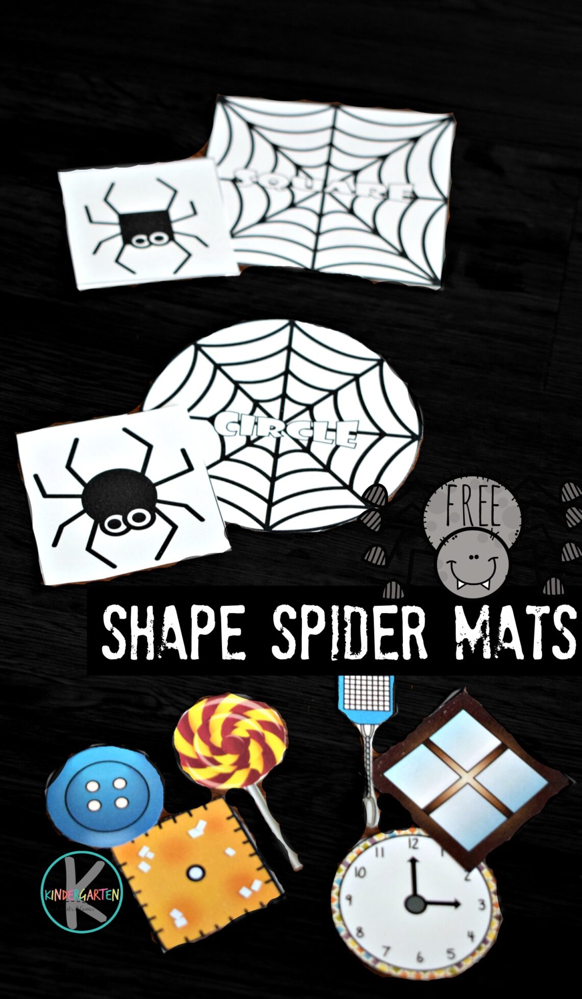 🕷 FREE Printable Spider Shapes Worksheets for Preschool