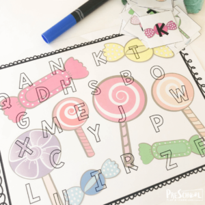 Candy Letter Match - Printable Alphabet Recognition Activity