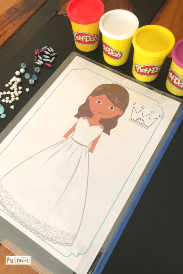 FREE Printable Princess Playdough Mats Activity