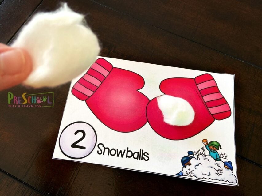 ️ Snowball Counting to 10 Printable Winter Activities for Preschoolers