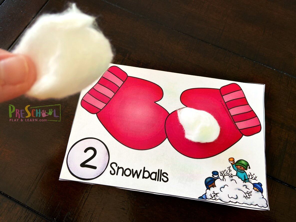 ️ Snowball Counting to 10 Printable Winter Activities for Preschoolers