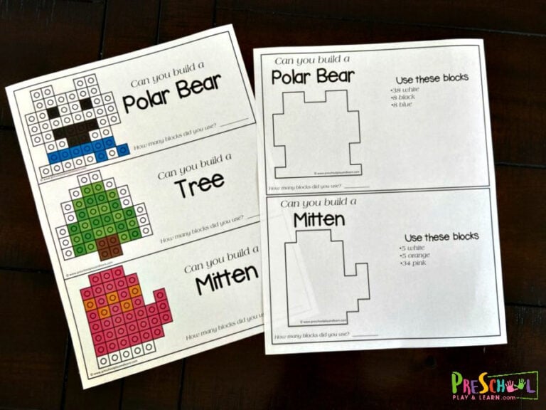 ️ FREE Winter Snapcube Printables Math Activity for Preschool