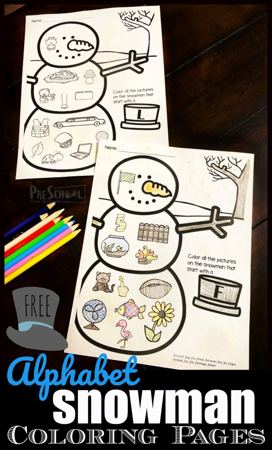 ⛄ FREE Snowman Button Counting Math Activity for Preschoolers