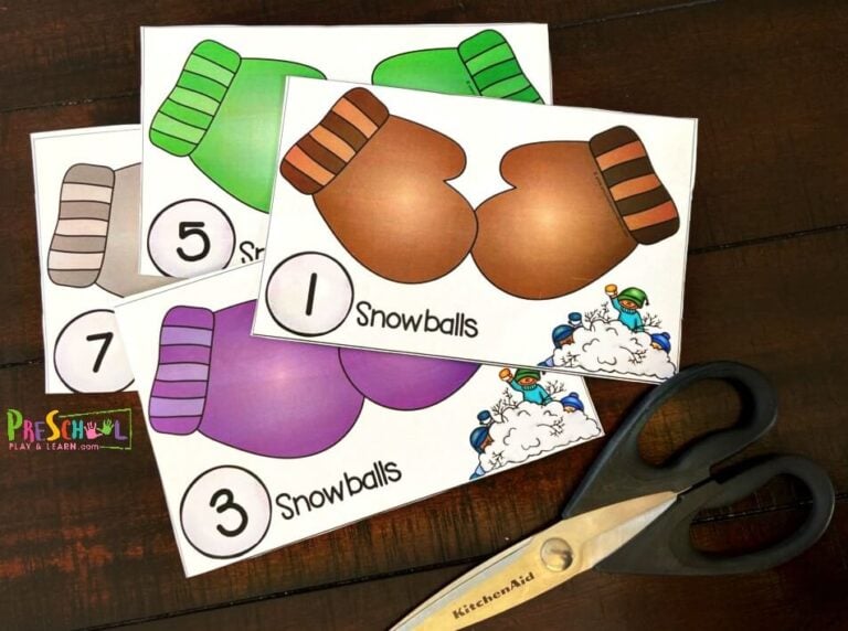 ️ Snowball Counting to 10 Printable Winter Activities for Preschoolers