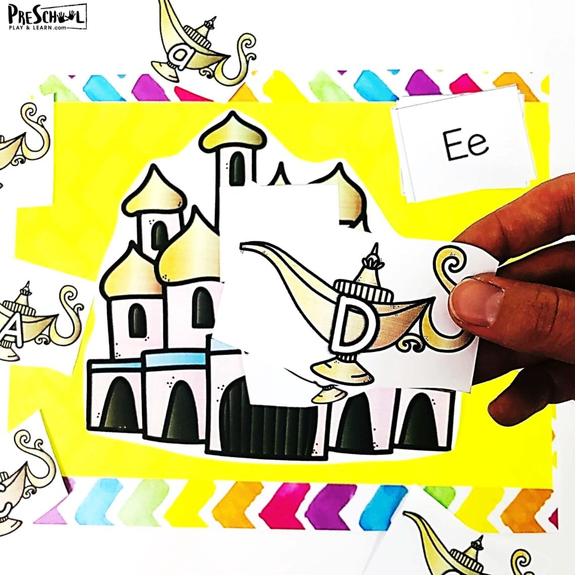 Free Aladdin Lamp Printable Alphabet Recognition Matching