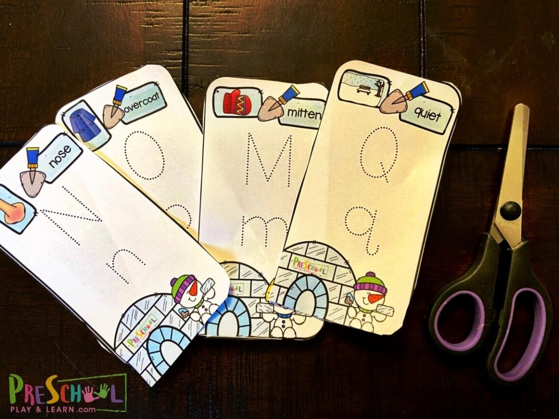 ️️ FREE Winter Alphabet Letter Tracing Cards Printables