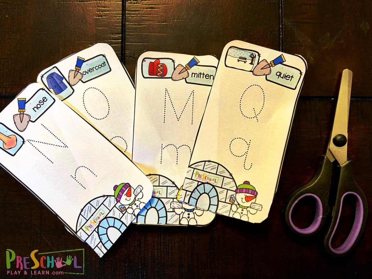 ️️ FREE Winter Alphabet Letter Tracing Cards Printables