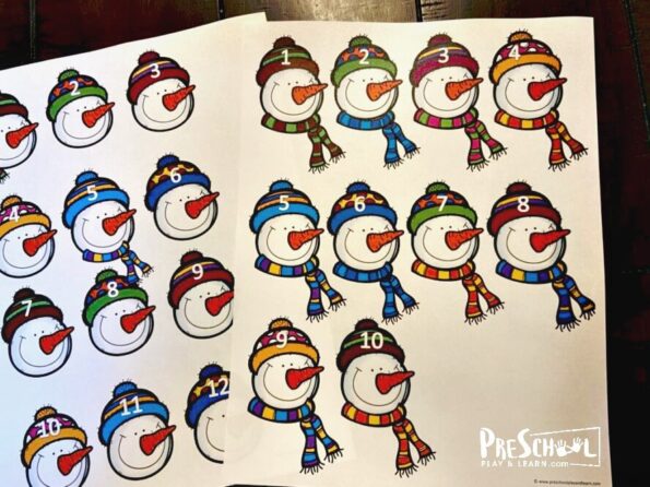 ⛄ Counting Snowman Craft for Preschoolers (printable template)