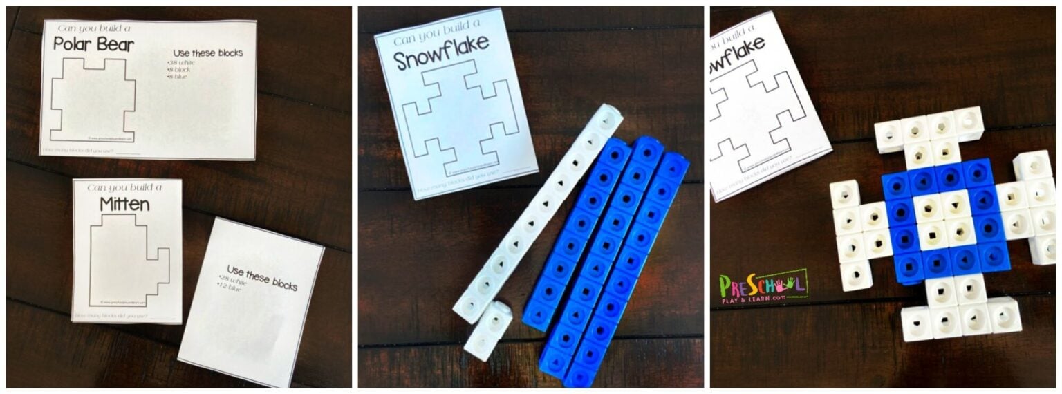️ FREE Winter Snapcube Printables Math Activity for Preschool