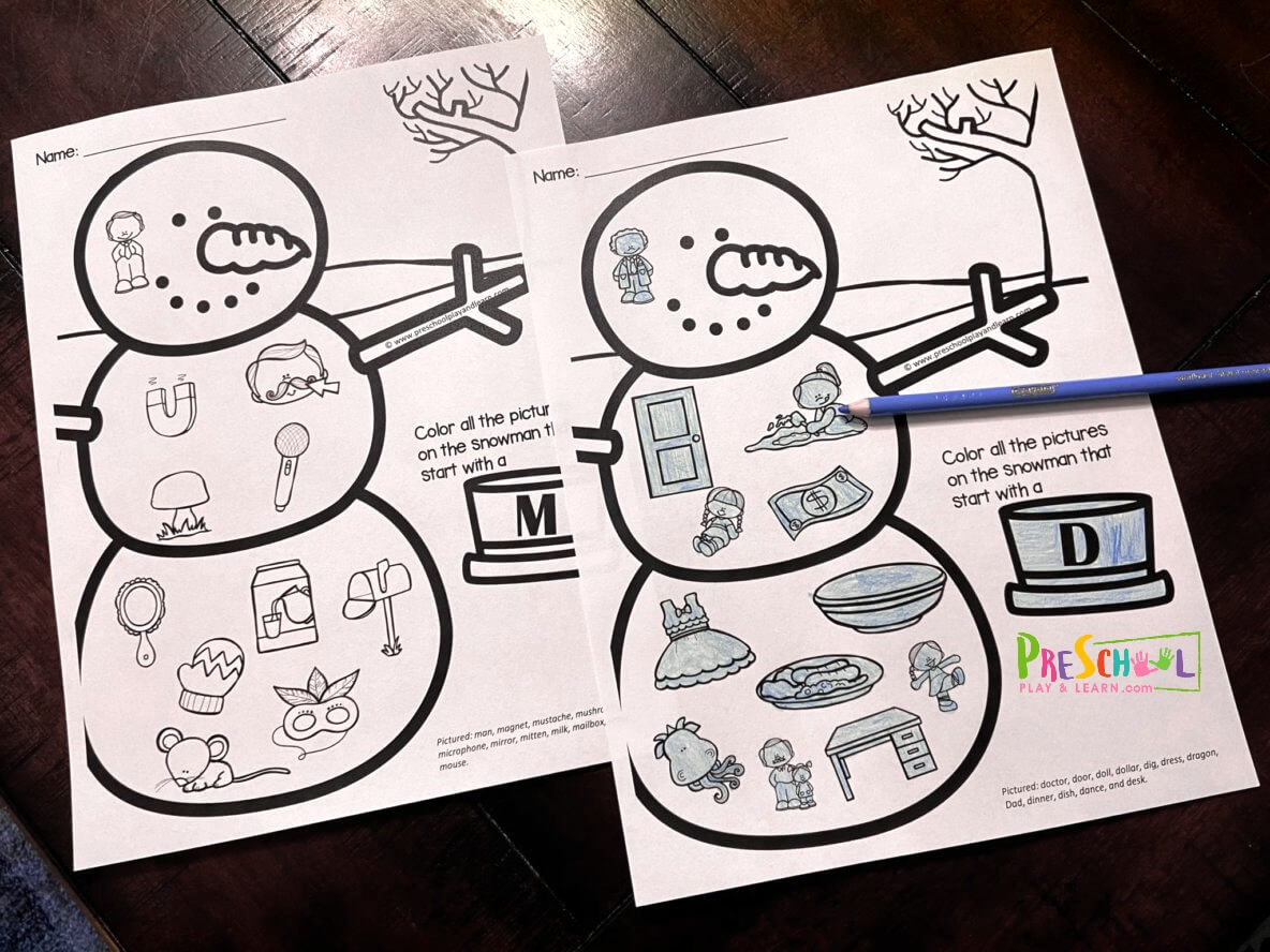 8 Super Snowman Activities for Toddlers and Preschoolers (Free Printable)