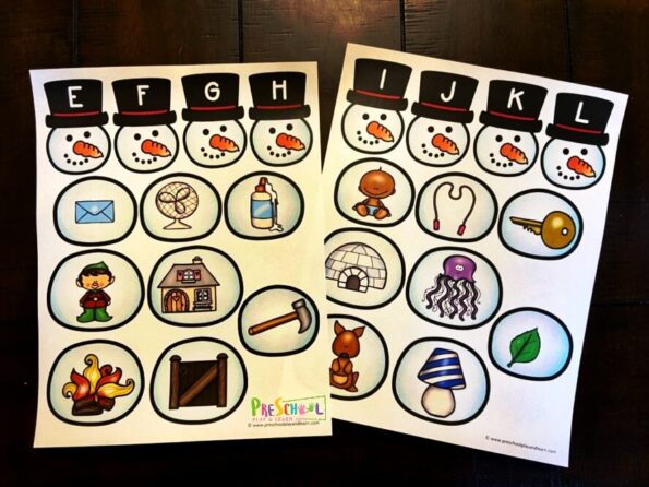 ⛄ FREE Printable Beginning Sounds Snowmen Activity