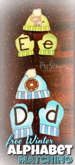 ️️ Winter Mitten Letter Matching Printable Activity for Preschool