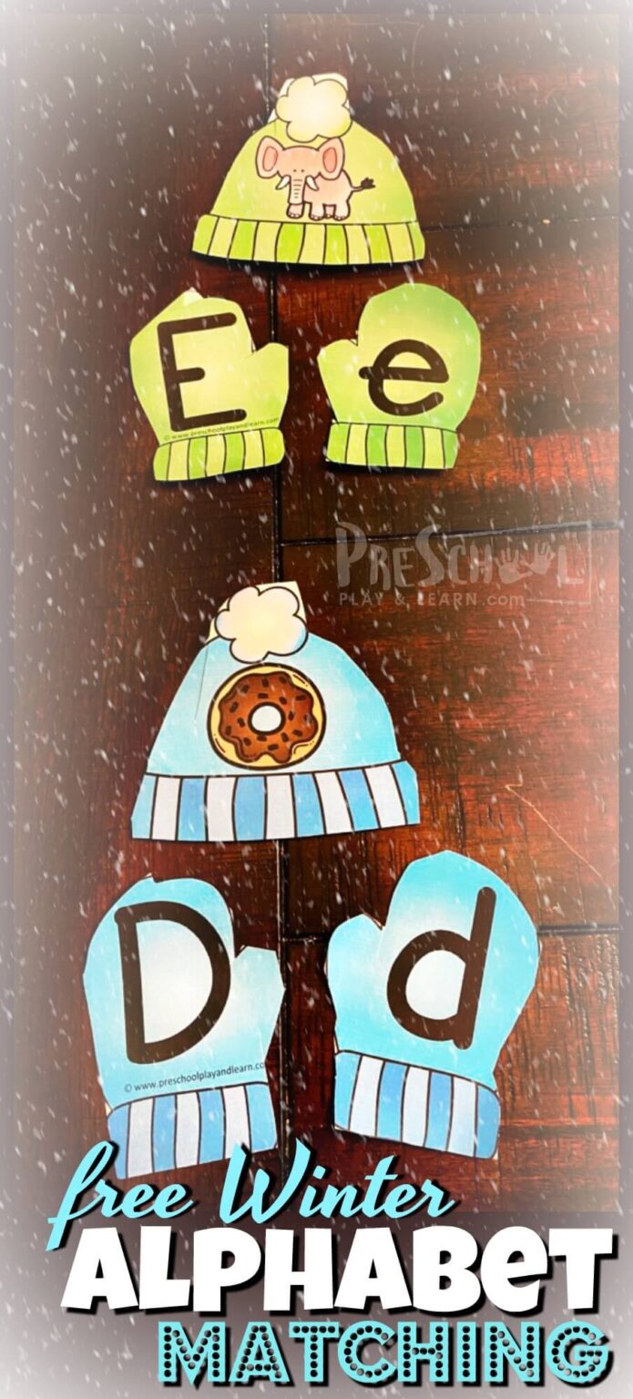 ️️ Winter Mitten Letter Matching Printable Activity for Preschool