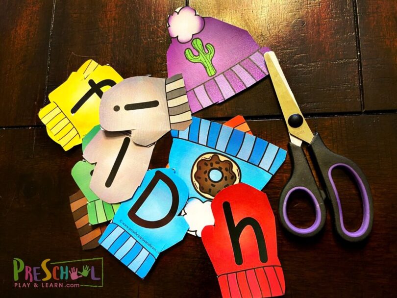 ️️ Winter Mitten Letter Matching Printable Activity for Preschool