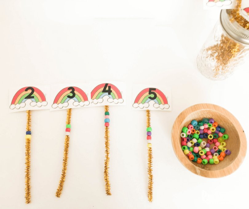 🌈 Rainbow Math Number Activities for Preschoolers (free template)