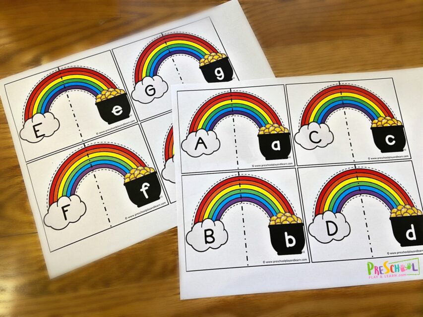 🌈🍀 FREE St Patricks Day Alphabet Matching Printables