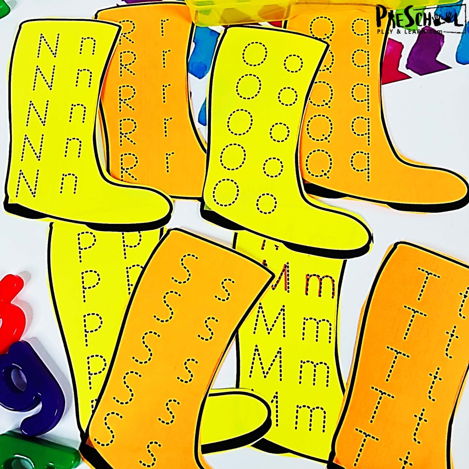 FREE Rainboots Letter Tracing - Spring Activity for Preschool