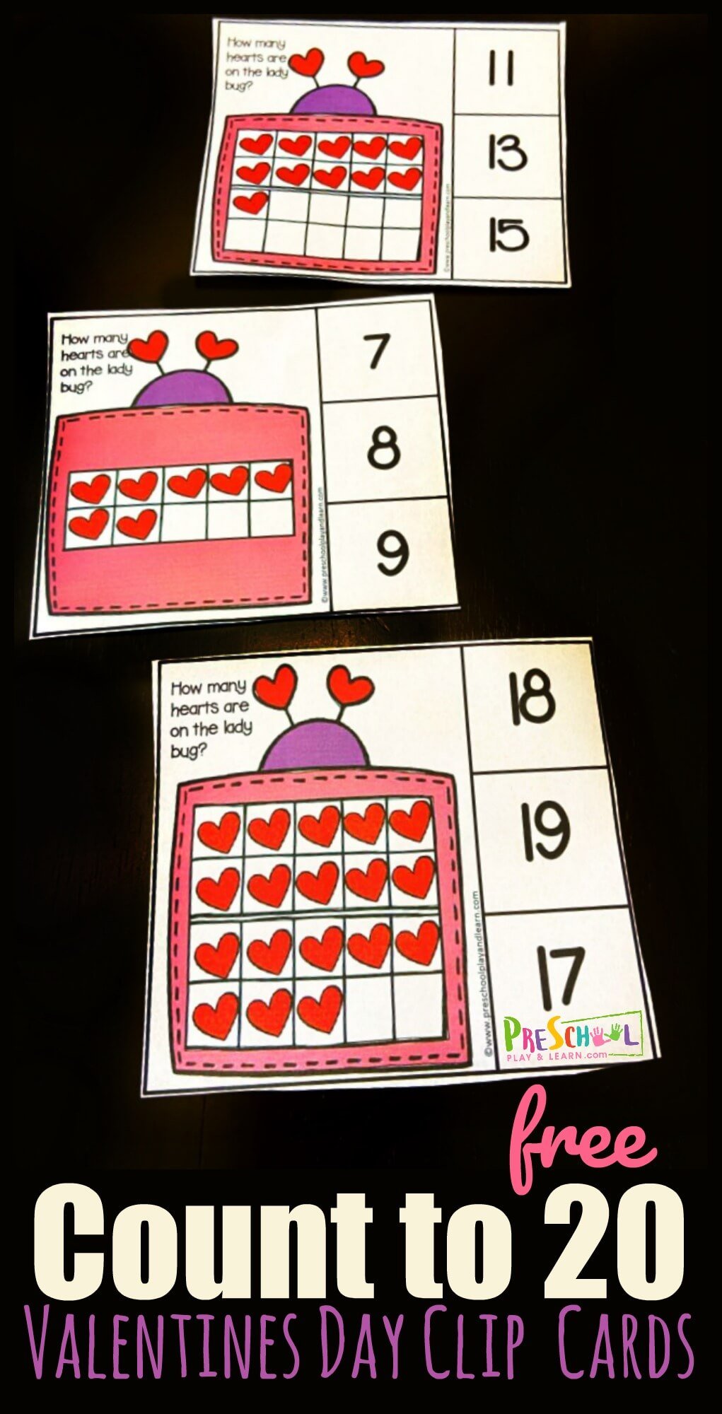 💜 FREE Valentines Day Counting to 20 Printable Activity