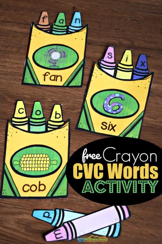 💕FREE Printable Valentines Day CVC Words Activity