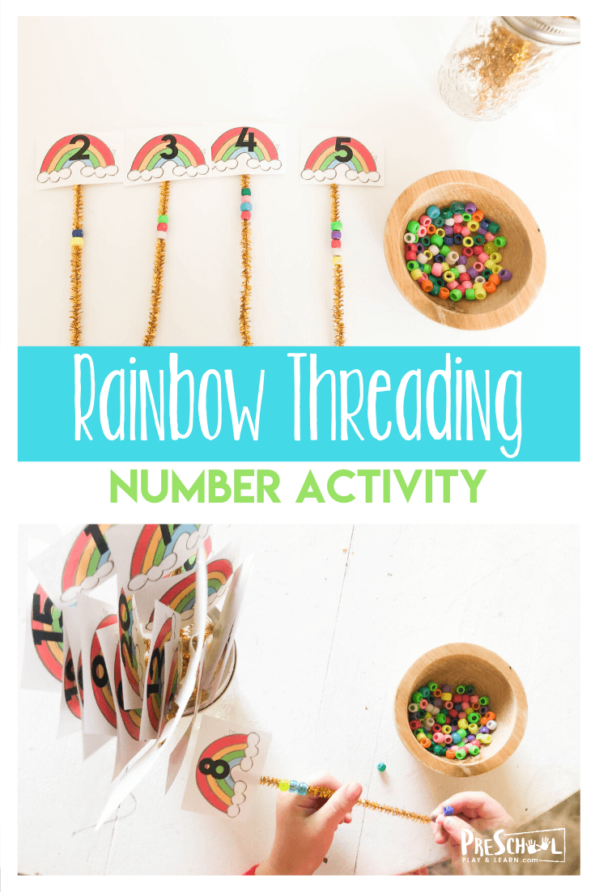 🌈 Rainbow Math Number Activities for Preschoolers (free template)