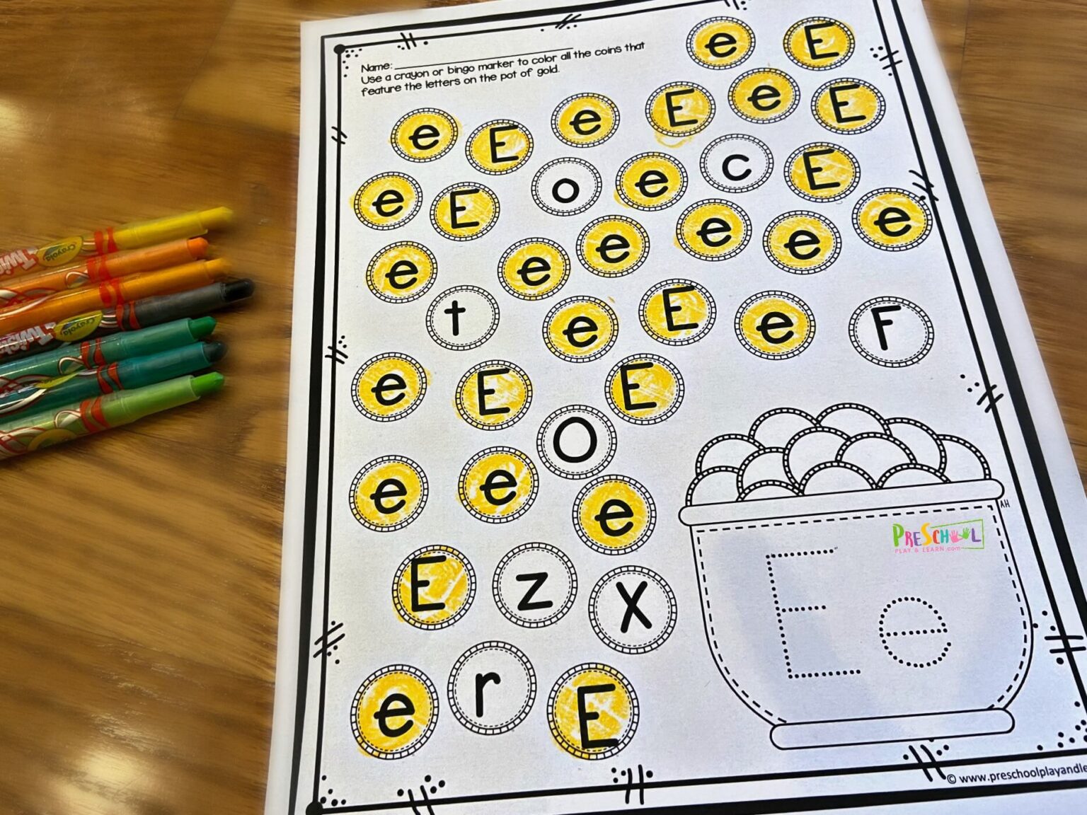 🍀 FREE Pot of Gold Letter Find St Patricks Day Printable Worksheets